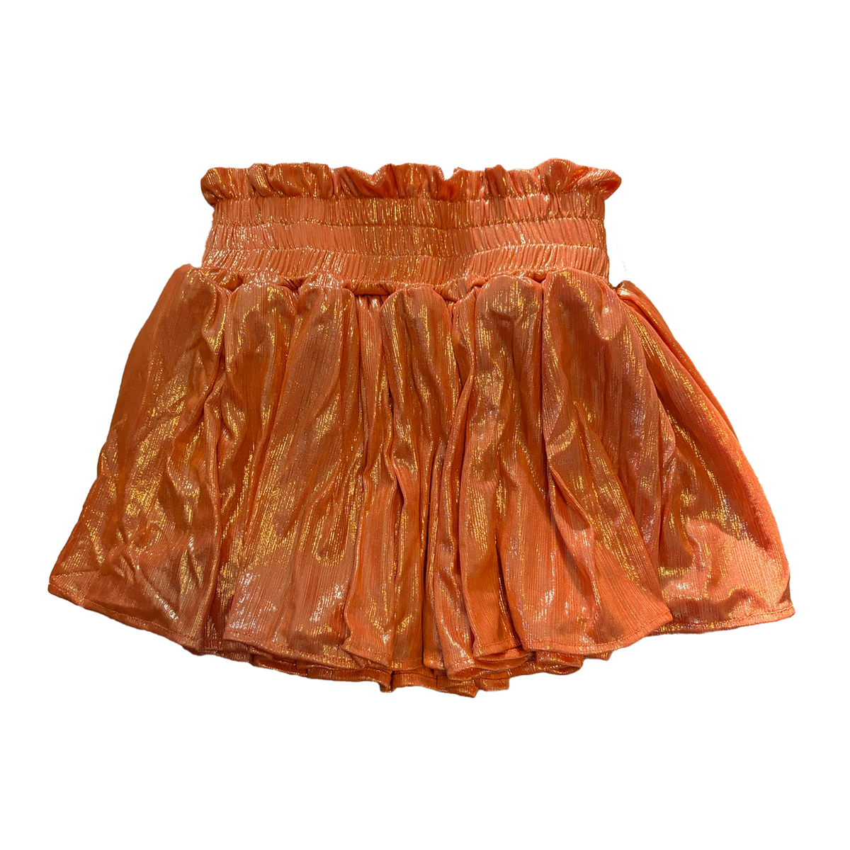 Tweenstyle - Orange Plisse Shine Skort - Sweet E's Children's Boutique