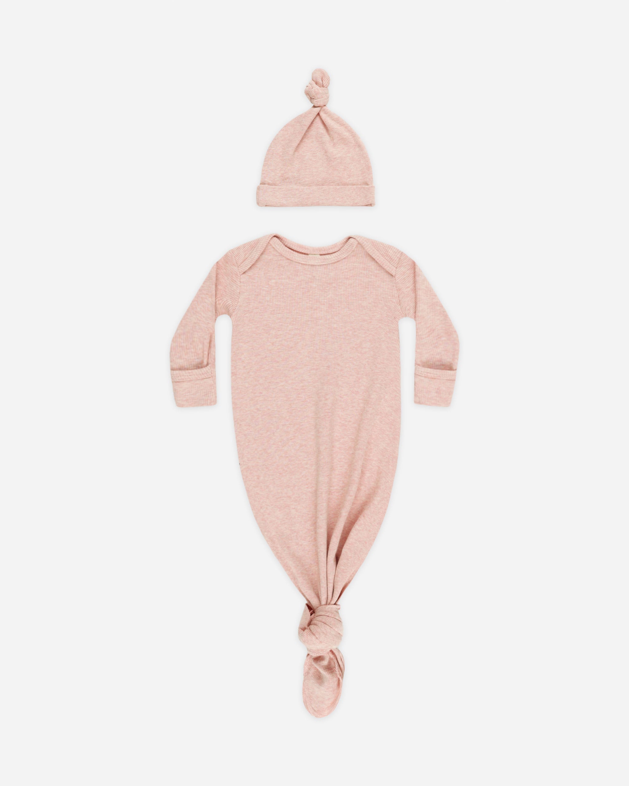 Rose Knotted Baby Gown + Hat - Sweet E's Children's Boutique