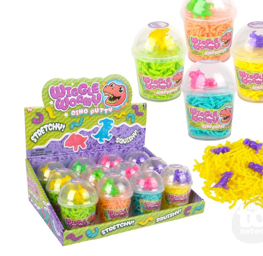 3.6" Wiggle Wormy Dinosaur Putty - Sweet E's Children's Boutique
