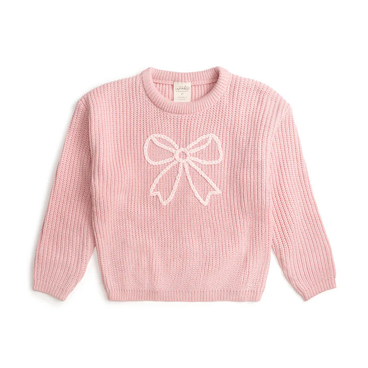 Coquette Bow Knit Sweater - Sweet E's Children's Boutique