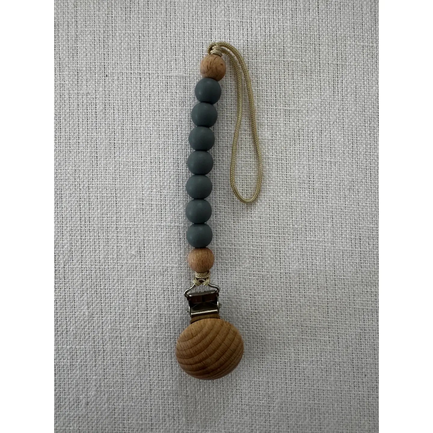 Land of Petite - Pacifier Clip- Charcoal - Sweet E's Children's Boutique