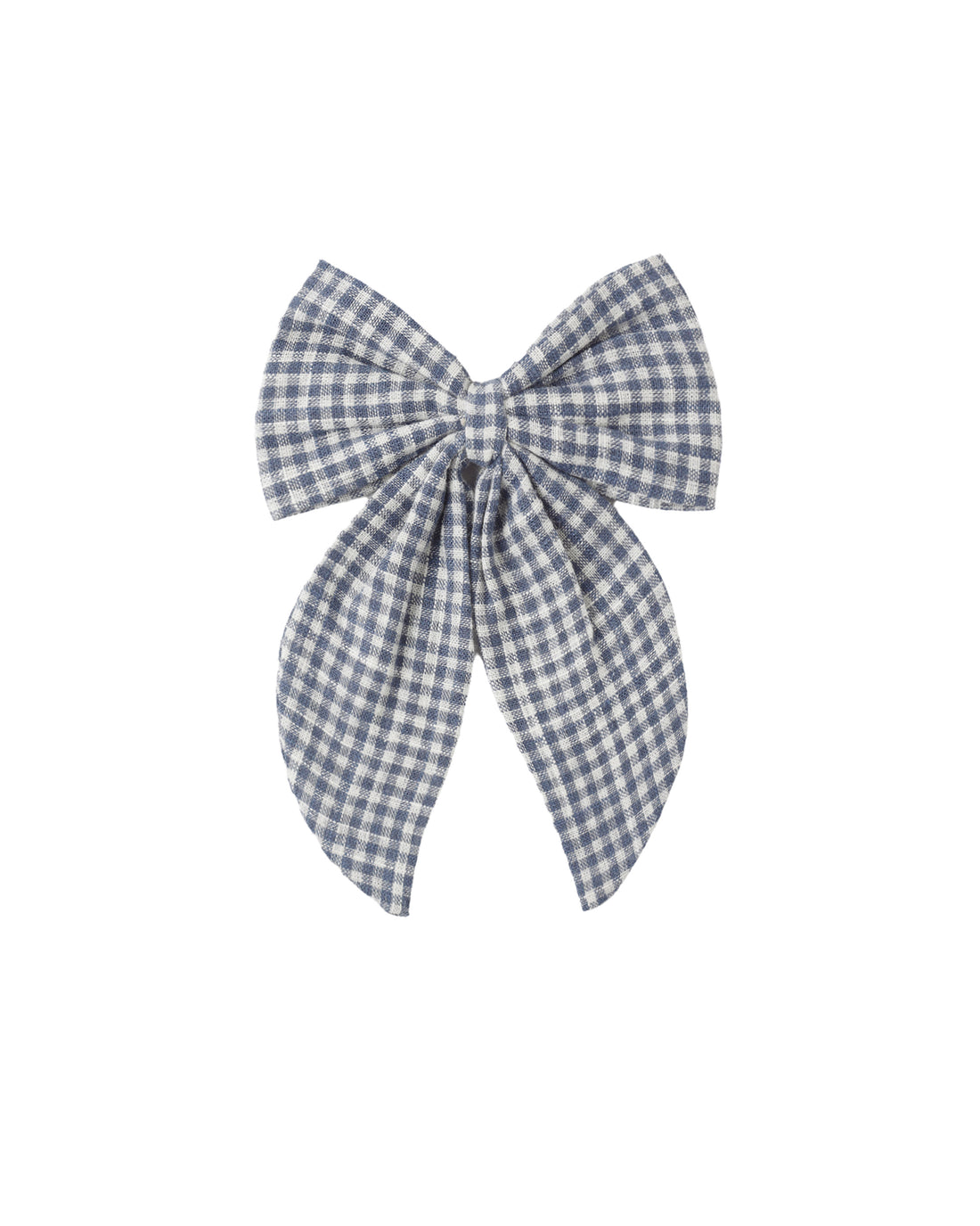 Marine Gingham Oversized Bow - Sweet E's Children's Boutique